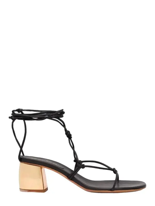 FORTE_FORTE Knotted Ankle-wrap Sandals - Black