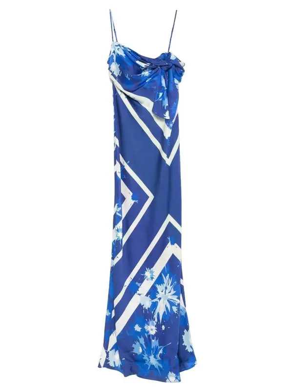 MSGM Printed Maxi Dress - Blue