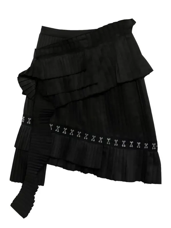Rokh Broken Pleated Skirt - Black