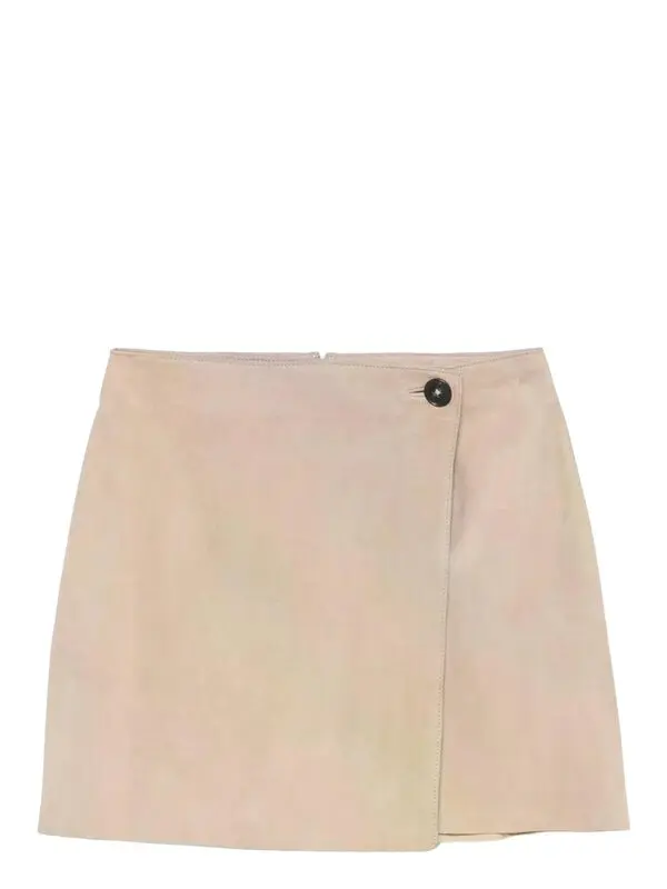 YVES SALOMON Suede Mini Skirt - Brown