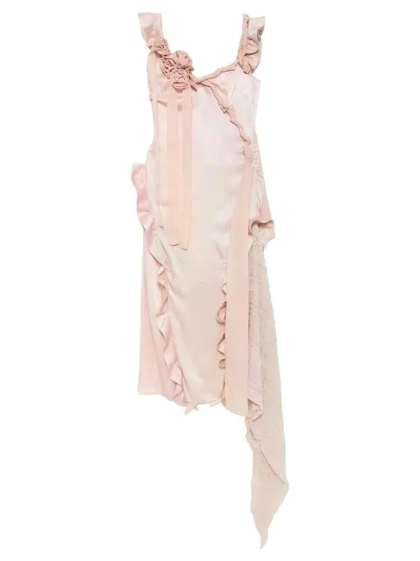 Rokh Gathered Detail Dress - Pink