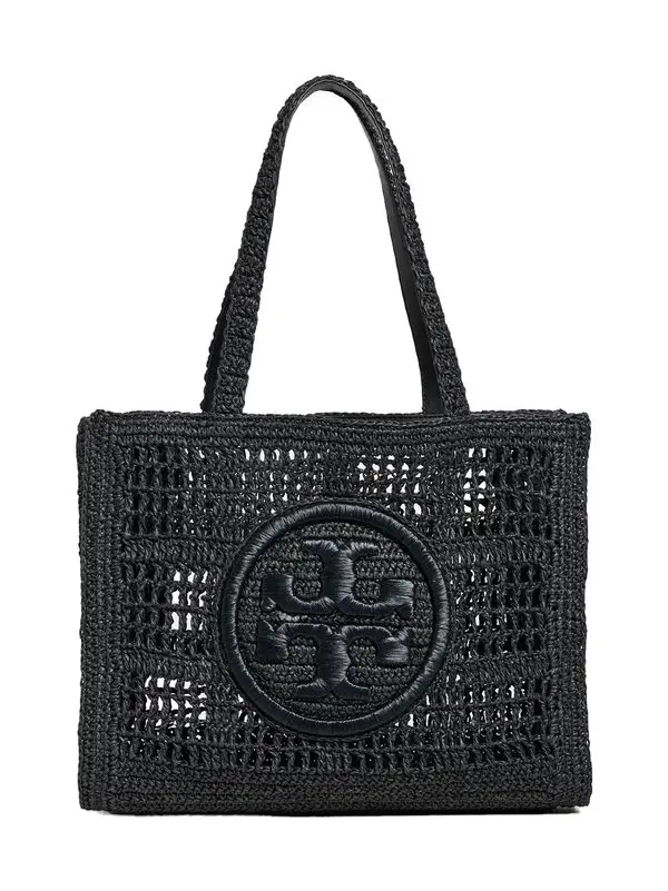 Tory Burch Ella Hand Crocheted Small Tote - Black