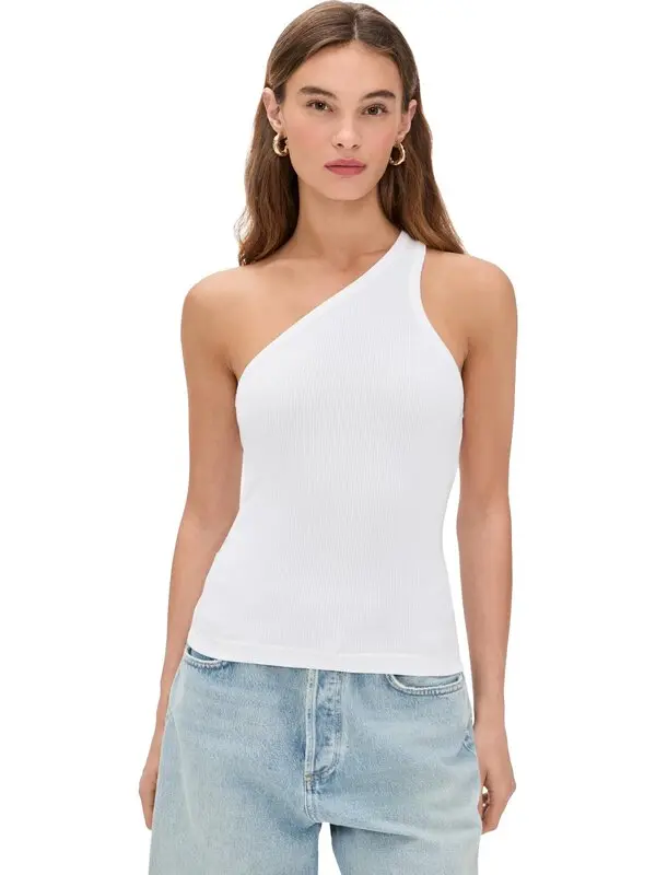 AGOLDE Verica One-shoulder Tank - White