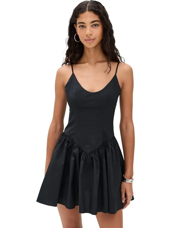 Staud Mini Dena Dress - Black