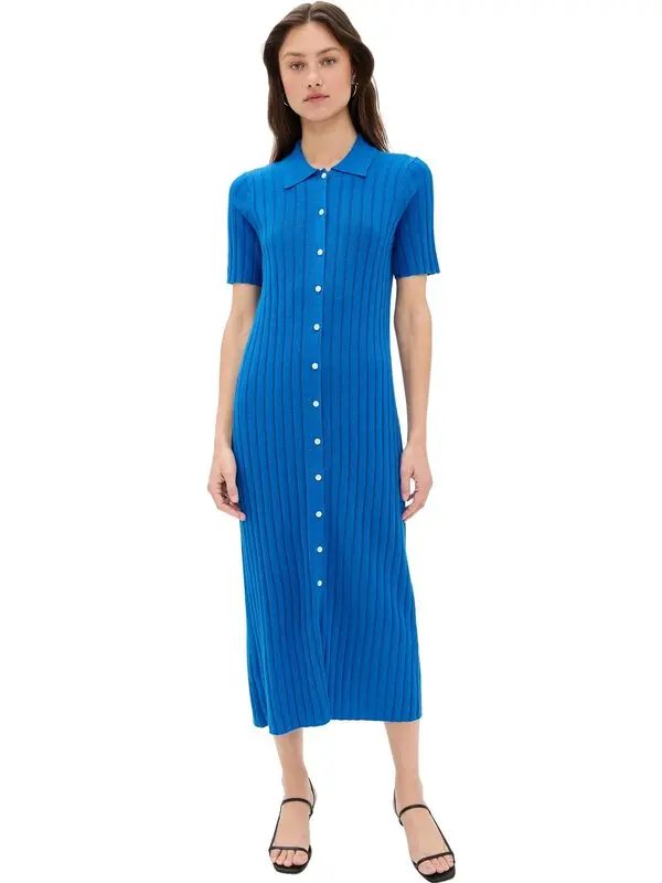 ALEX MILL Alice Ribbed Sweater Dress - Cerulean Blue