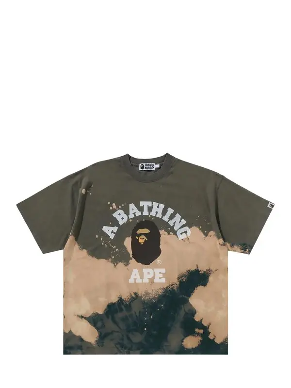 A BATHING APE Tie Dye College Relaxed Fit Tee 'beige - Tan