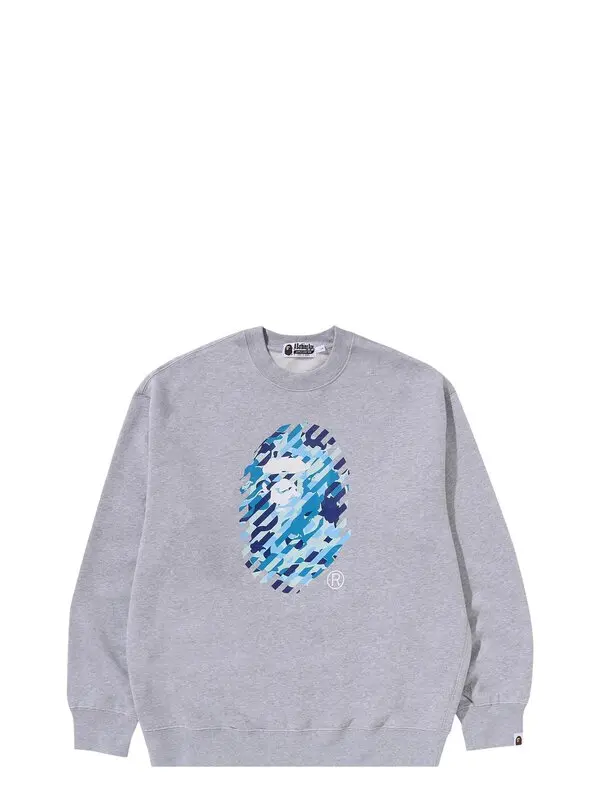 BAPE Abc Camo Ape Head Relaxed Fit Crewneck Sweatshirt - Grey
