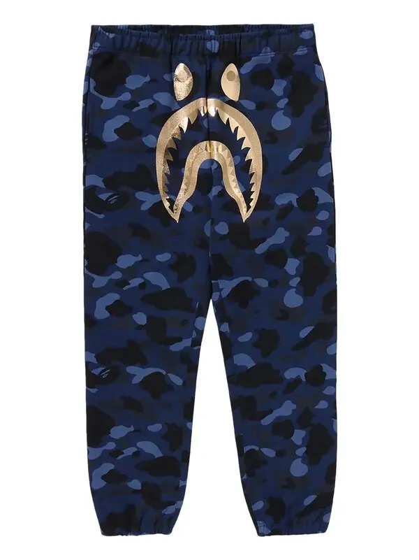 A BATHING APE Color Camo Shark Sweatpants 'navy - Blue