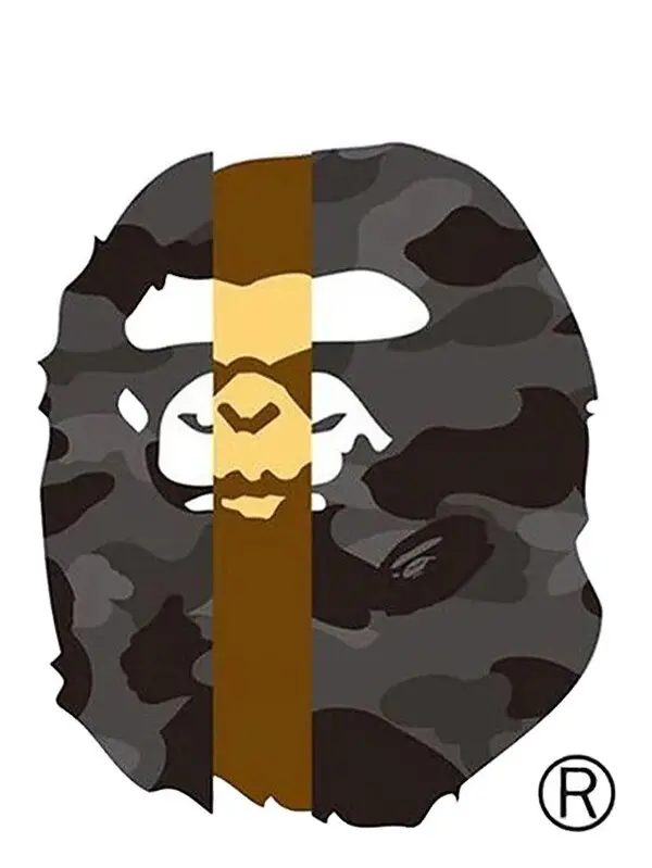 A BATHING APE Color Camo Transform Big Ape Head Tee /black - White