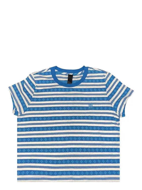 Chrome Hearts Stripe Logo Tee - Blue