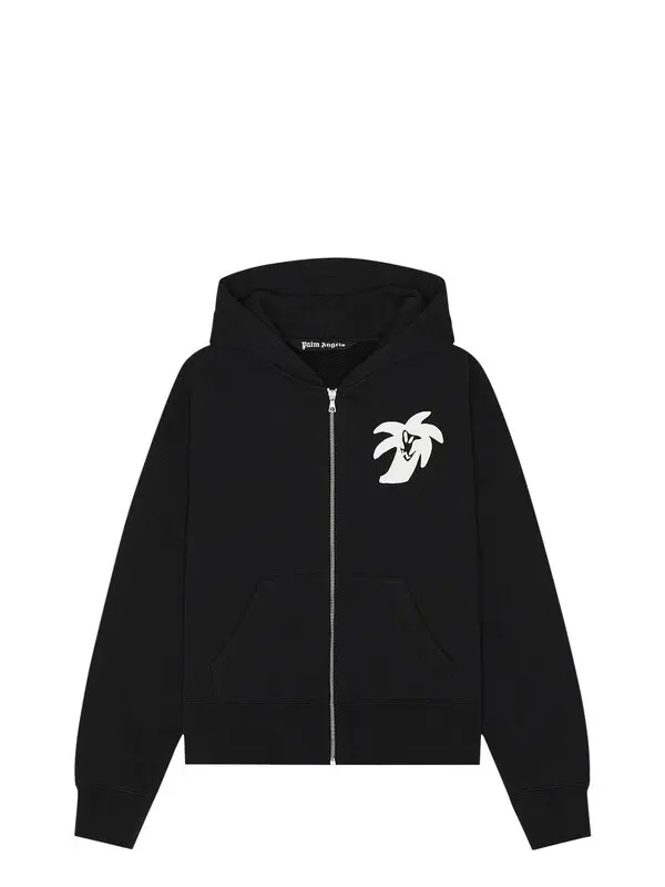 Palm Angels Hunter Zipped Hoodie - Black