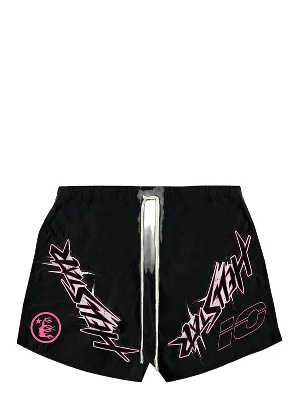 HELLSTAR Waxed Nylon Athletic Shorts - Black