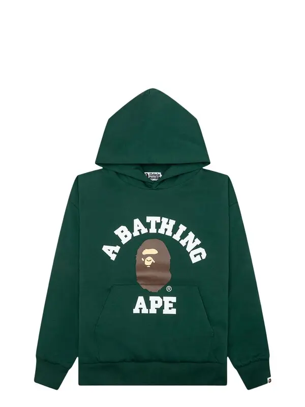BAPE College Puffy Relaxed Fit Pullover Hoodie - Green