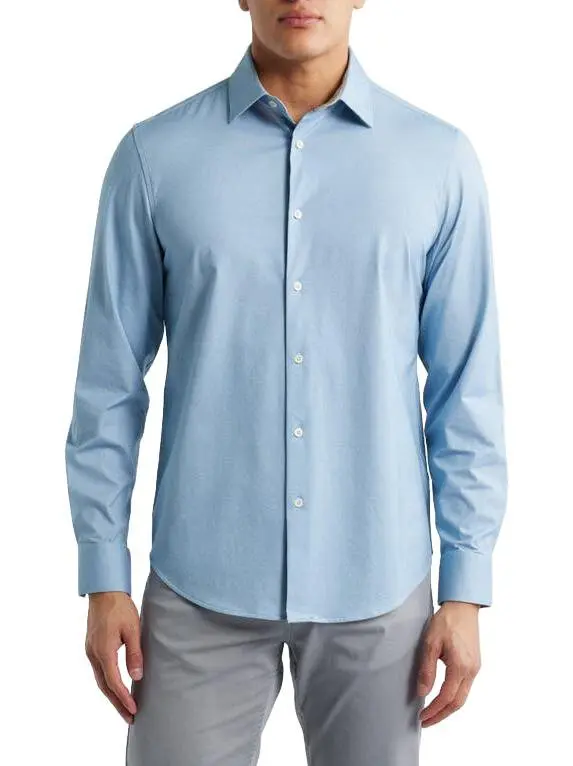 Bugatchi Jimmy Ooohcotton® Solid Button-up Shirt - Air Blue