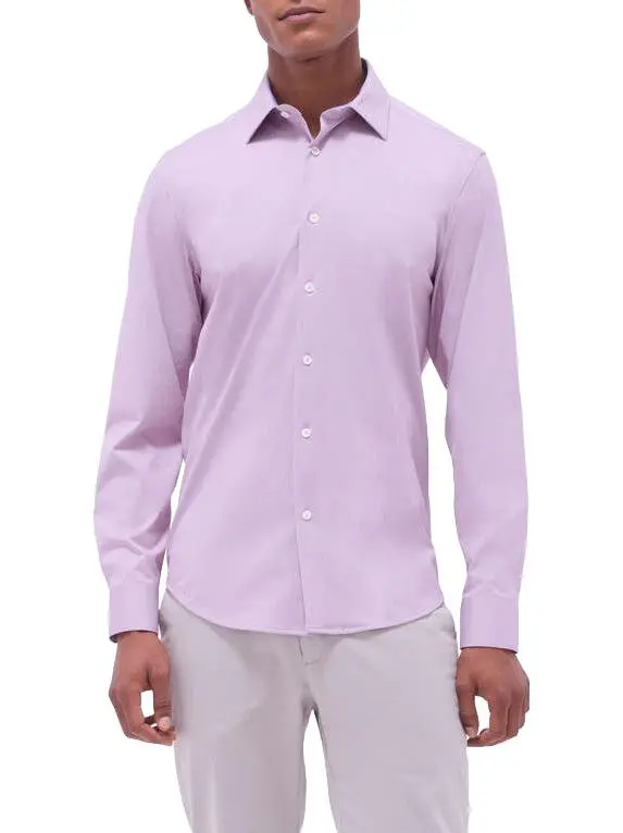 Bugatchi Jimmy Ooohcotton® Solid Button-up Shirt - Dusty Pink