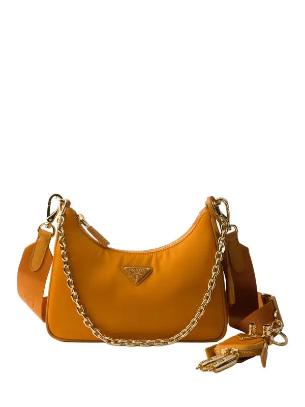 Prada Re-edition 2005 Re-nylon And Saffiano Leather Bag - Amber