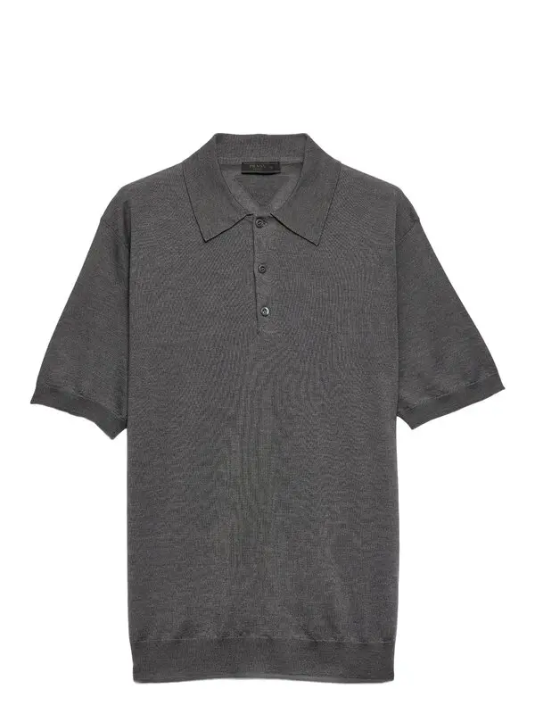 Prada Cashmere And Silk Polo Shirt - Grey