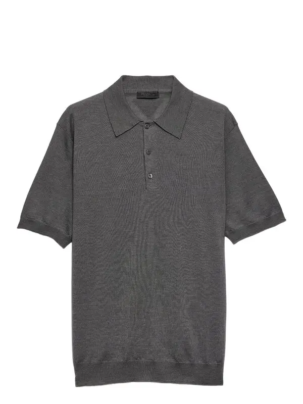 Prada Cashmere And Silk Polo Shirt - Slate Gray