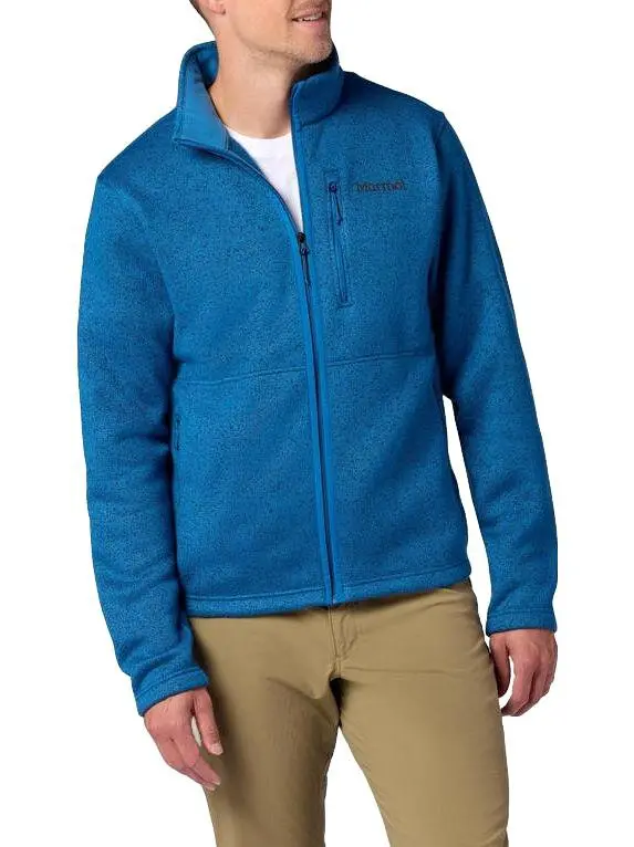 MARMOT Drop Line Heathered Fleece Jacket - Nautical Blue Heather