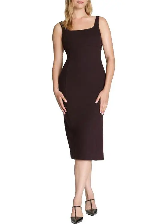Spanx Spanxshape™ Ponte Midi Tank Dress - Truffle Brown
