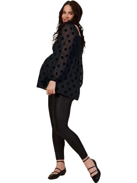 Motherhood Maternity Smocked Babydoll Top - Black