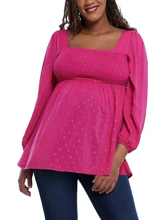 Motherhood Maternity Smocked Babydoll Top - Carabet