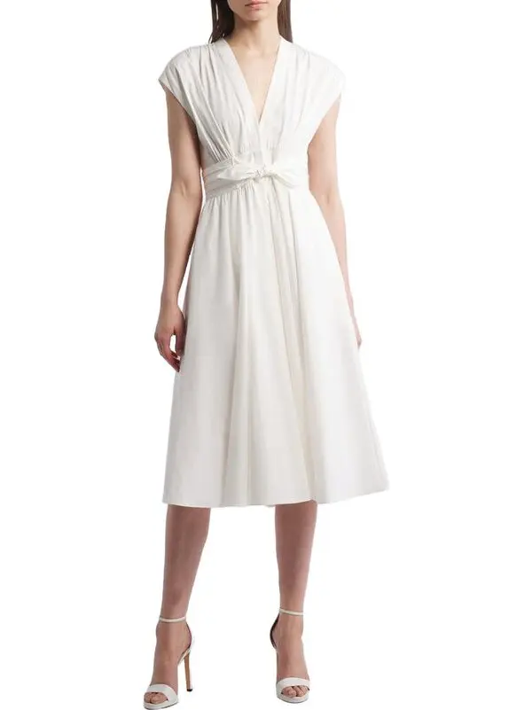 Kobi Halperin Tie Waist Midi Dress - White