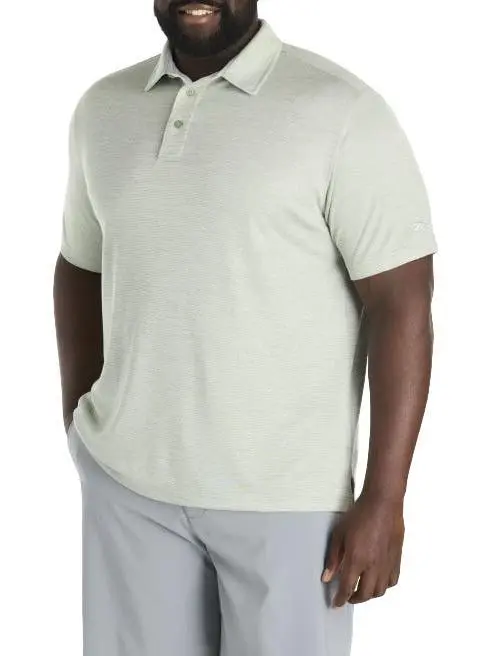 REEBOK Big & Tall Performance Textured Polo Shirt - Hybrid Green Heather