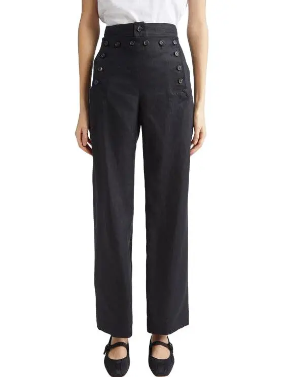 BODE Linen Sailor Trousers - Black