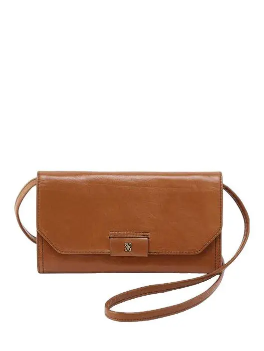 Hobo Romy Leather Wallet Crossbody - Truffle