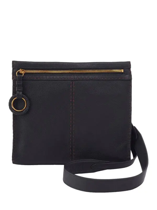 Hobo Medium Austin Leather Crossbody Bag - Black