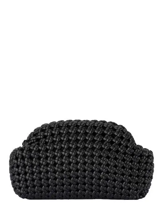 OLGA BERG Everly Handwoven Frame Clutch - Black