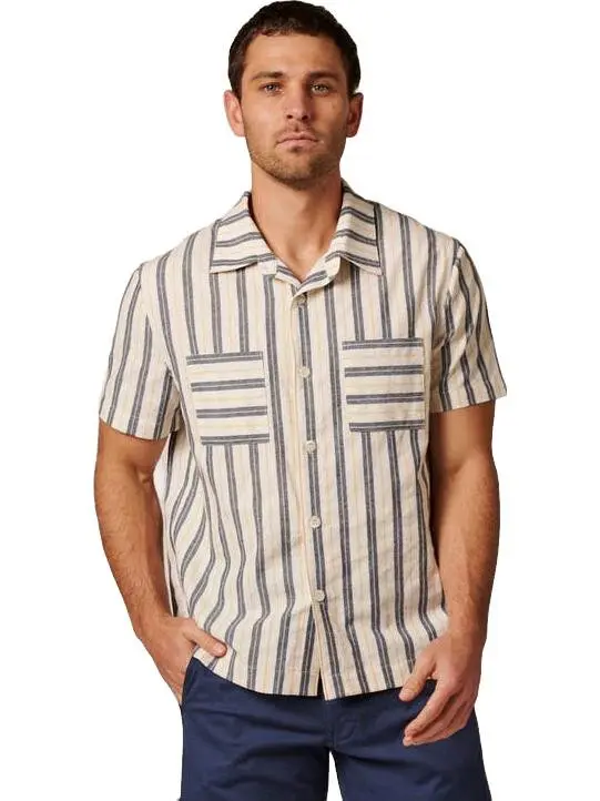 LEISURE LAB Catalina Button Up - Blue Stripes
