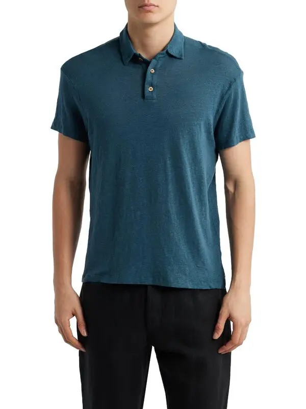 ALEX CRANE Linen Polo - Dusk