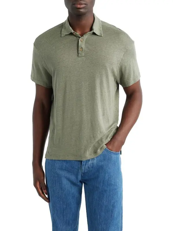 ALEX CRANE Linen Polo - Jade