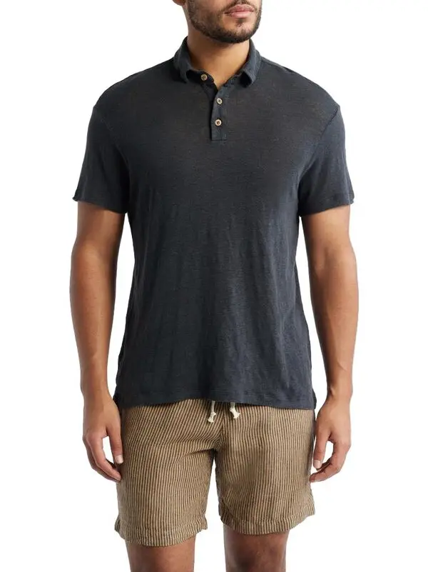 ALEX CRANE Linen Polo - Night