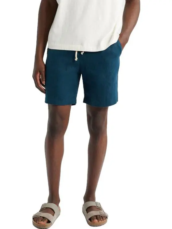 ALEX CRANE Bo Linen Drawstring Shorts - Dusk