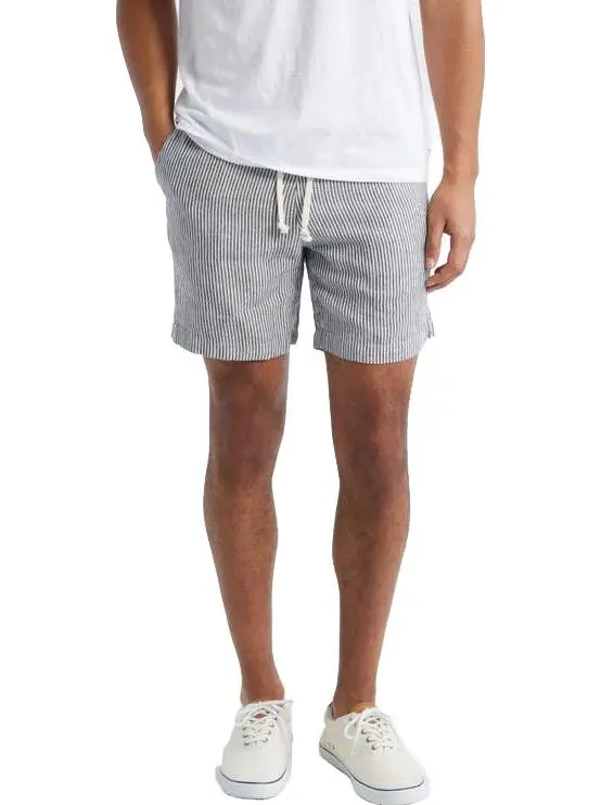 ALEX CRANE Bo Linen Drawstring Shorts - Lines