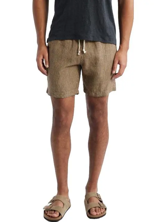 ALEX CRANE Bo Linen Drawstring Shorts - Overdye Chai