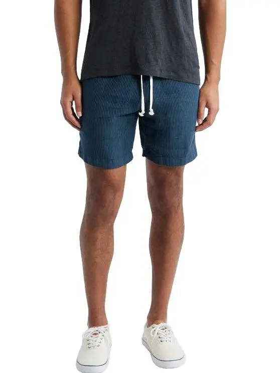ALEX CRANE Bo Linen Drawstring Shorts - Overdye Dusk