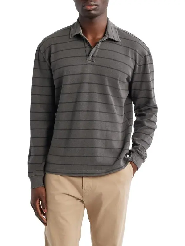 ALEX CRANE Caza Rib Organic Cotton Long Sleeve Polo - Slaterio