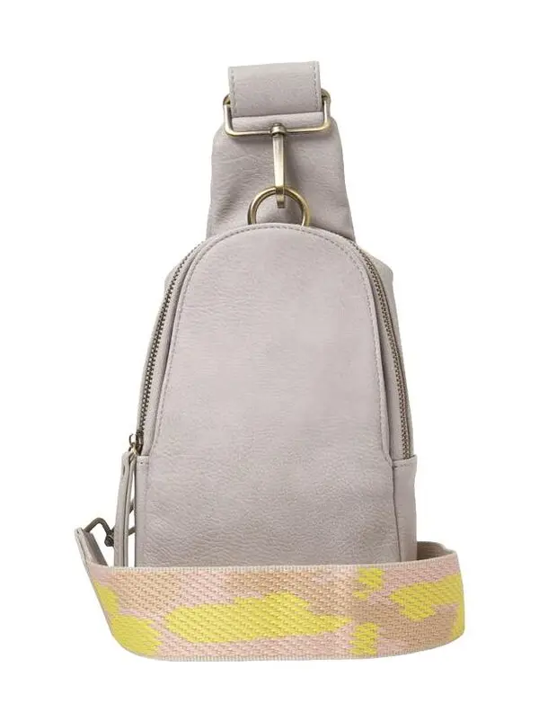 URBAN ORIGINALS Liberty Vegan Leather Messenger Bag - Grey/ Pink