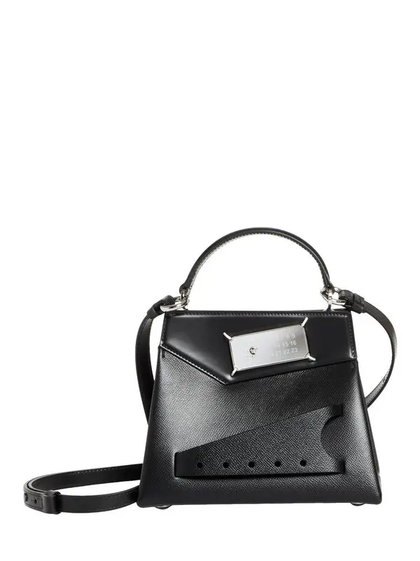 MAISON MARGIELA Small Snatched Leather Top Handle Bag - Black