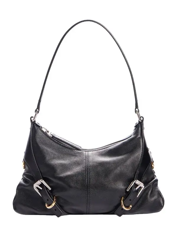 Givenchy Voyou Harness Leather Shoulder Bag - 001-black
