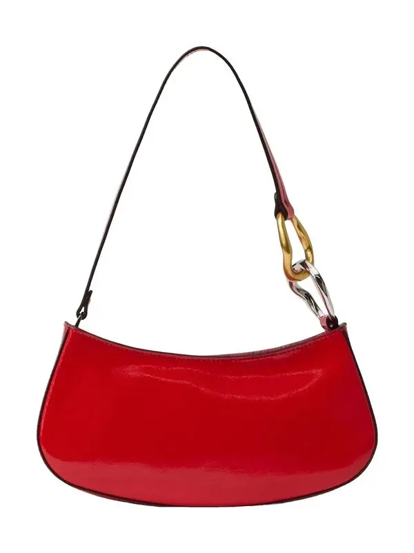 Staud Ollie Leather Shoulder Bag - Cherry