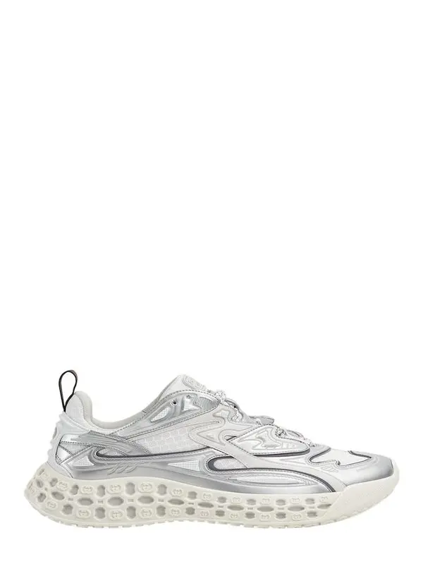 Gucci Cub3d Metallic Demetra And Mesh Runner Sneakers - Silver/white