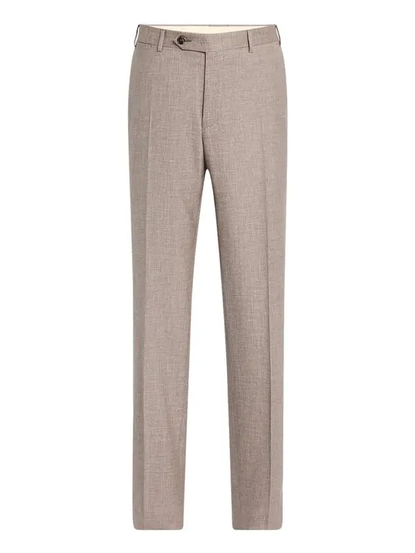 Canali Mélange Super 150's Wool Dress Pants - Tan