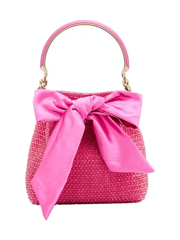 JIMMY CHOO Bon Bon Bow Bucket Bag - Lmagltgld
