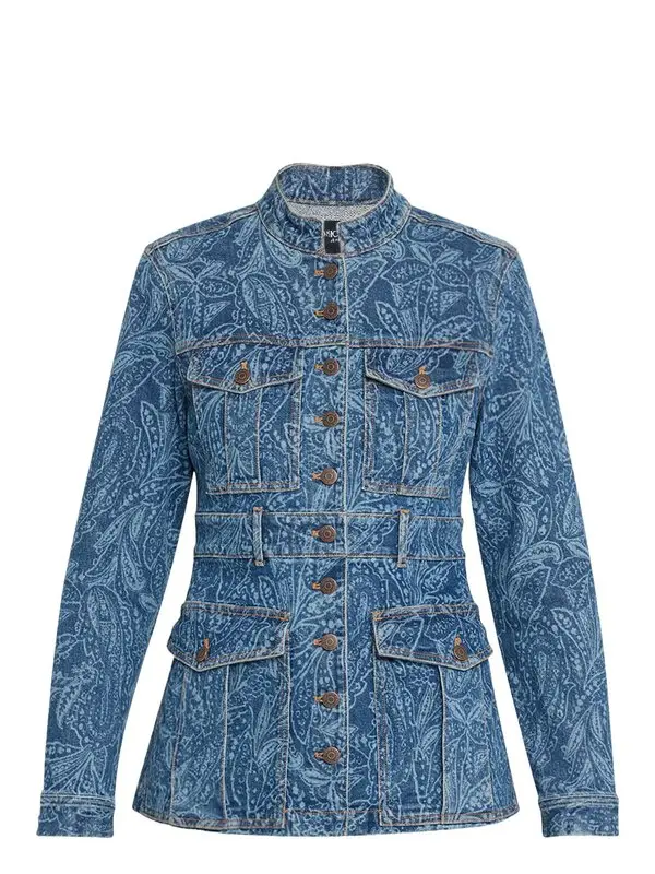 Veronica Beard Tika Paisley-printed Denim Jacket - Atlantic Paisley