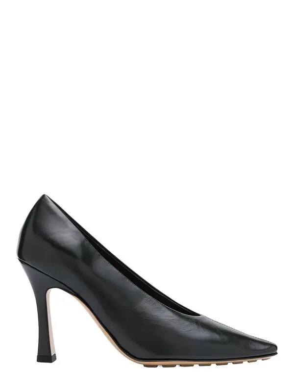 Bottega Veneta Leather Stiletto Pumps - Dark Greeen